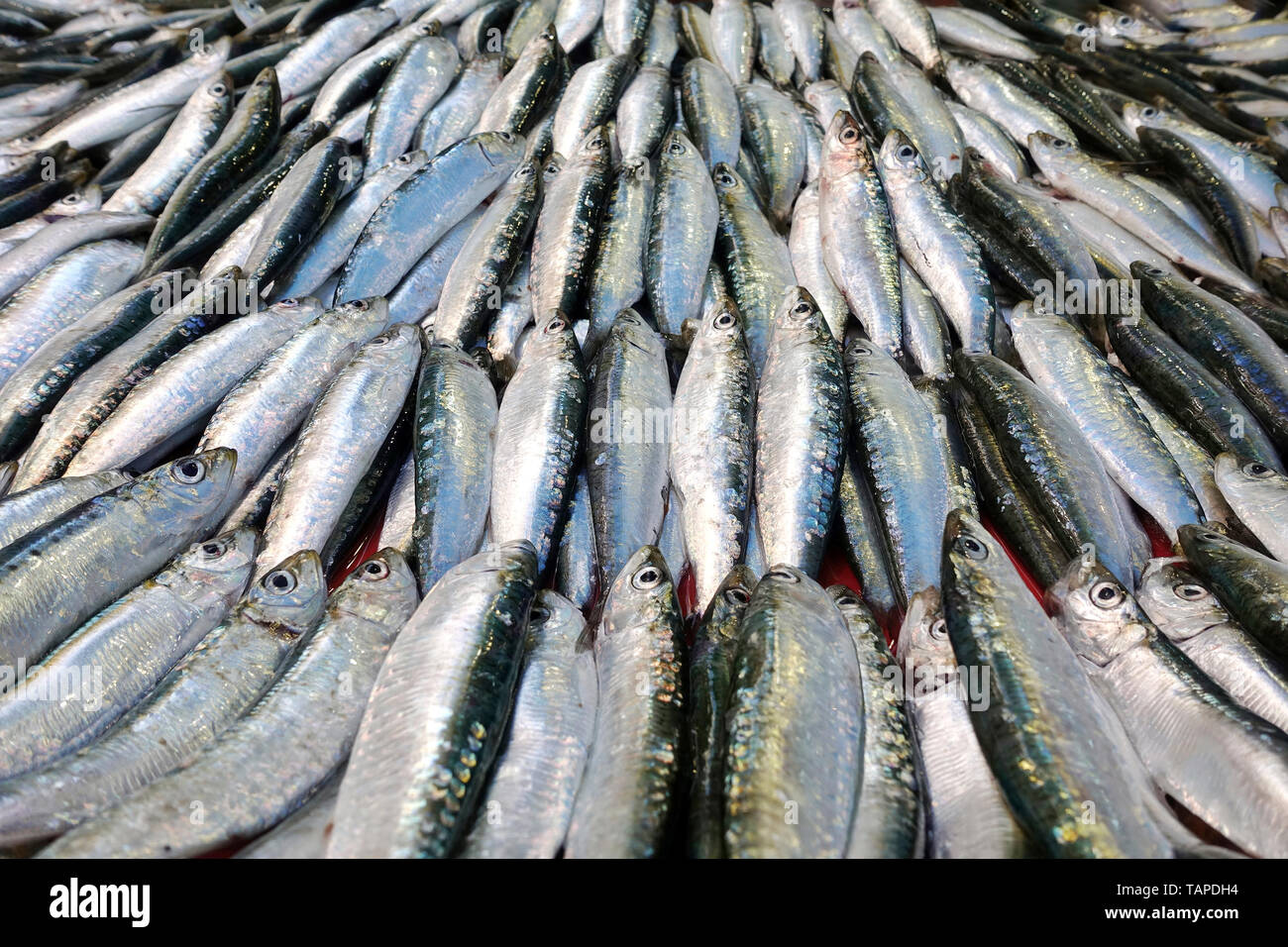 Raw Fish Food in a Fish Market Stand Stock Photo - Alamy