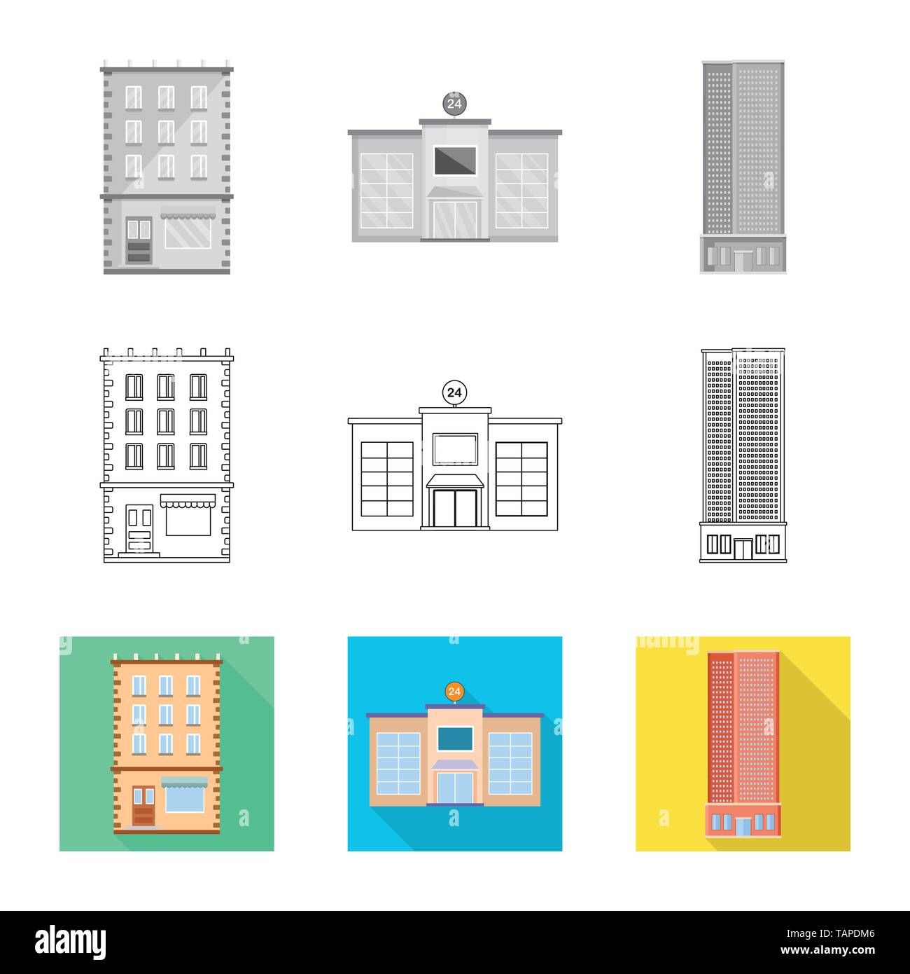 Vector illustration of municipal and center logo. Set of municipal and ...