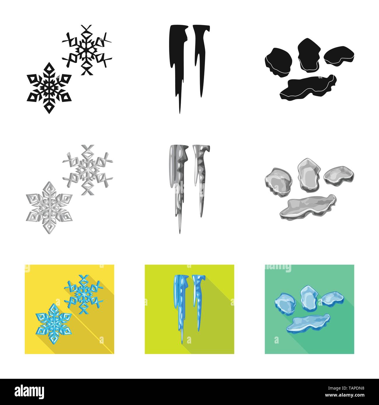 Vector design of texture and frozen symbol. Set of texture and ...