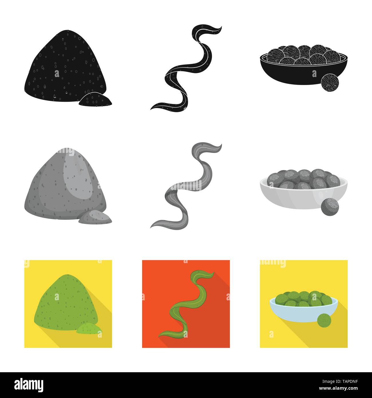 Vector illustration of protein and sea symbol. Collection of protein ...