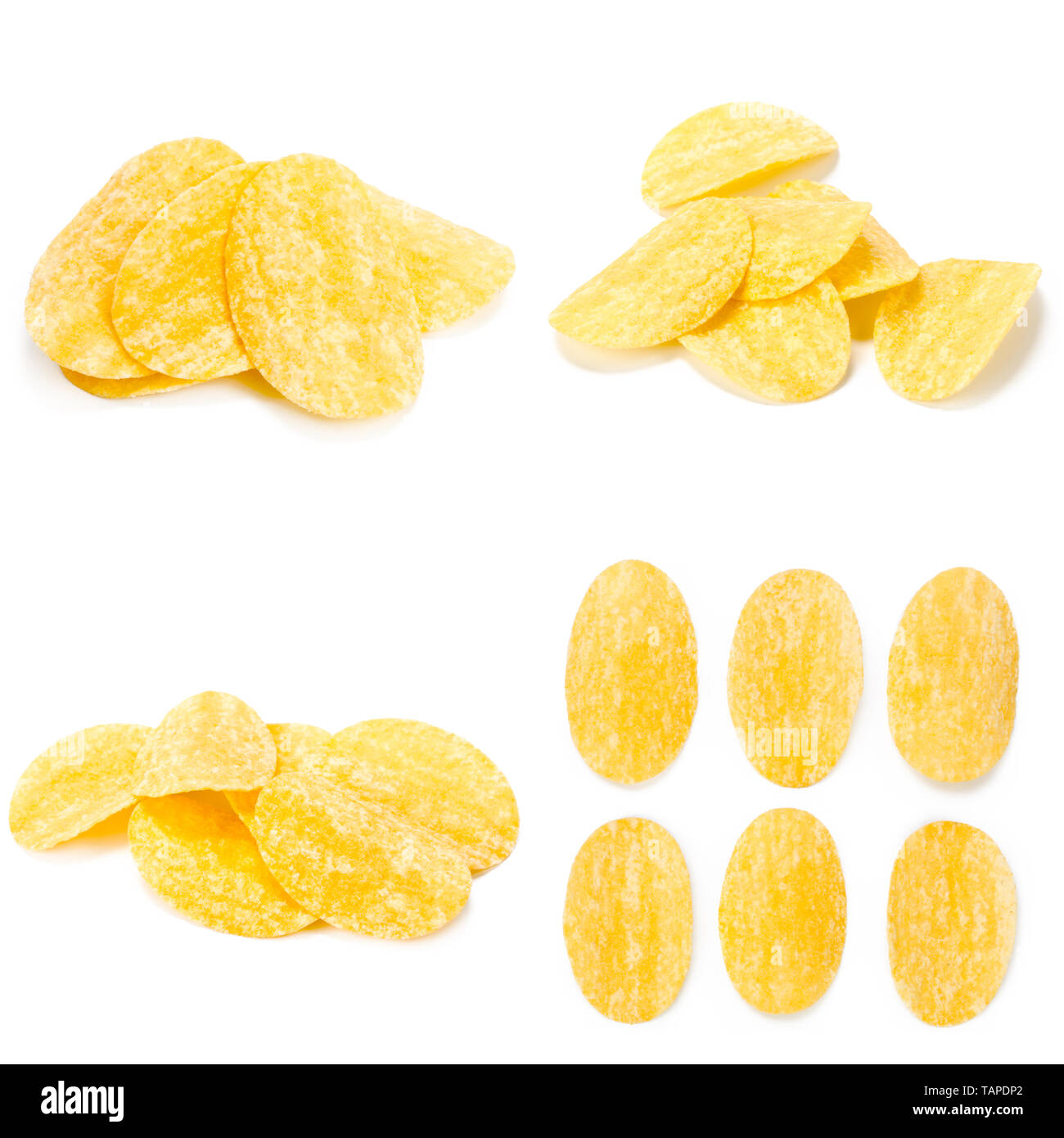 Collage of tasty potato chips Stock Photo - Alamy
