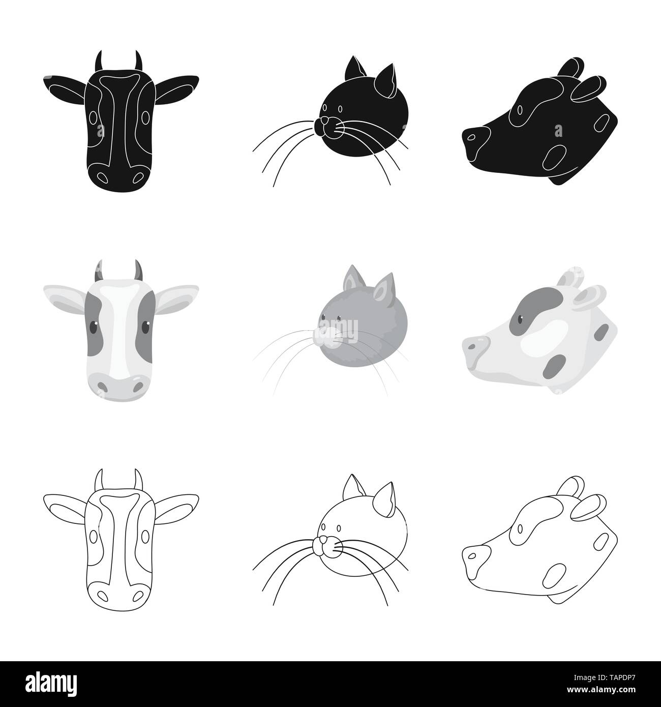 Vector illustration of agriculture and breeding sign. Set of ...