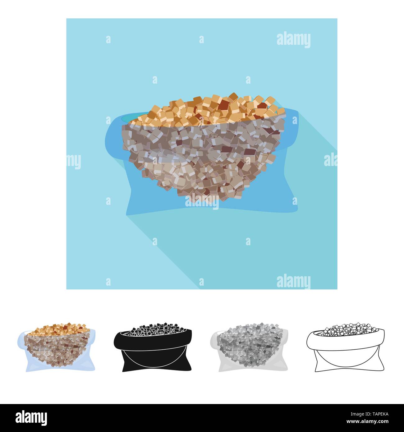 Vector illustration of piece and granulated logo. Collection of piece ...