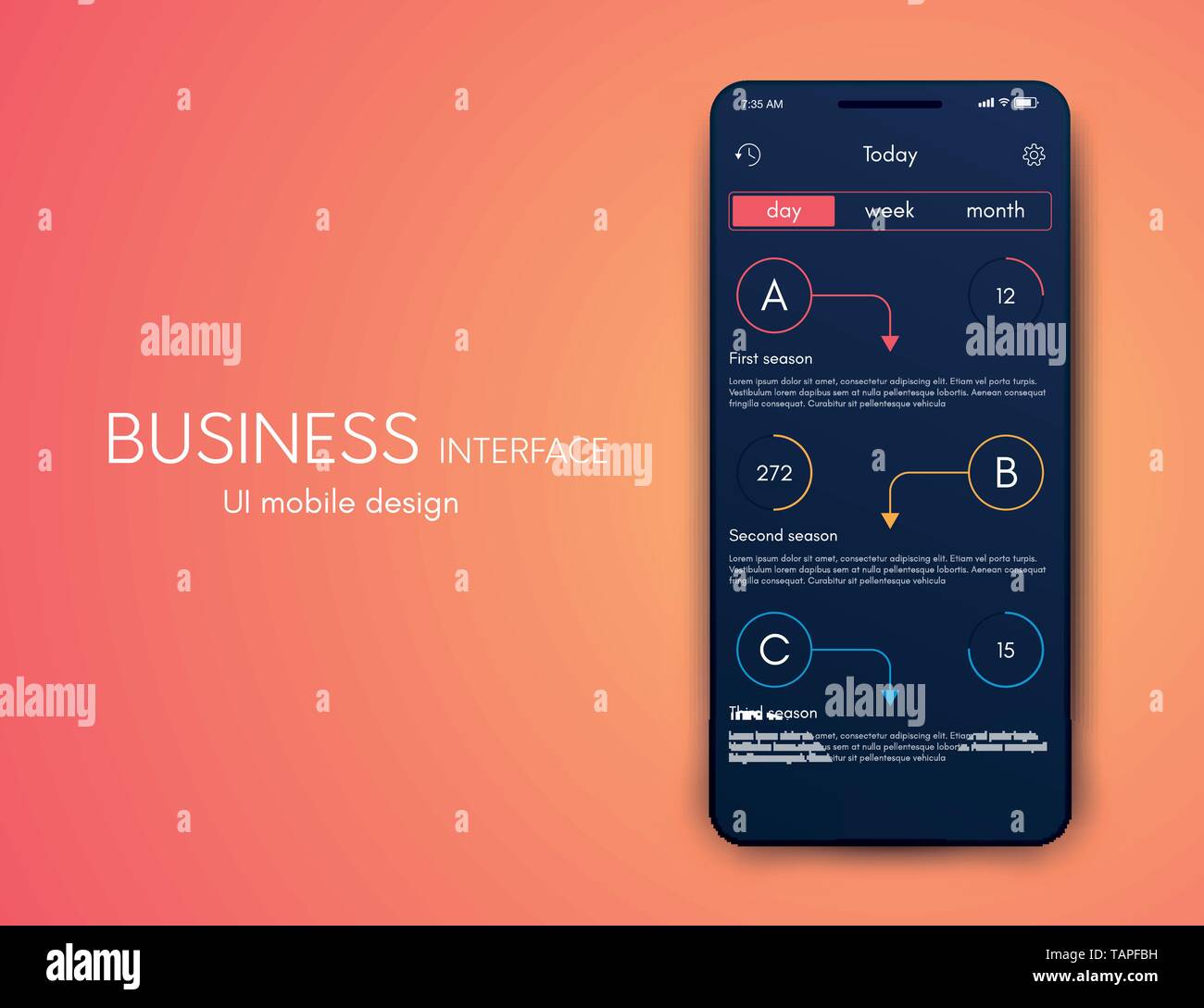 Vector graphics mobile infographics with three options. Template for ...