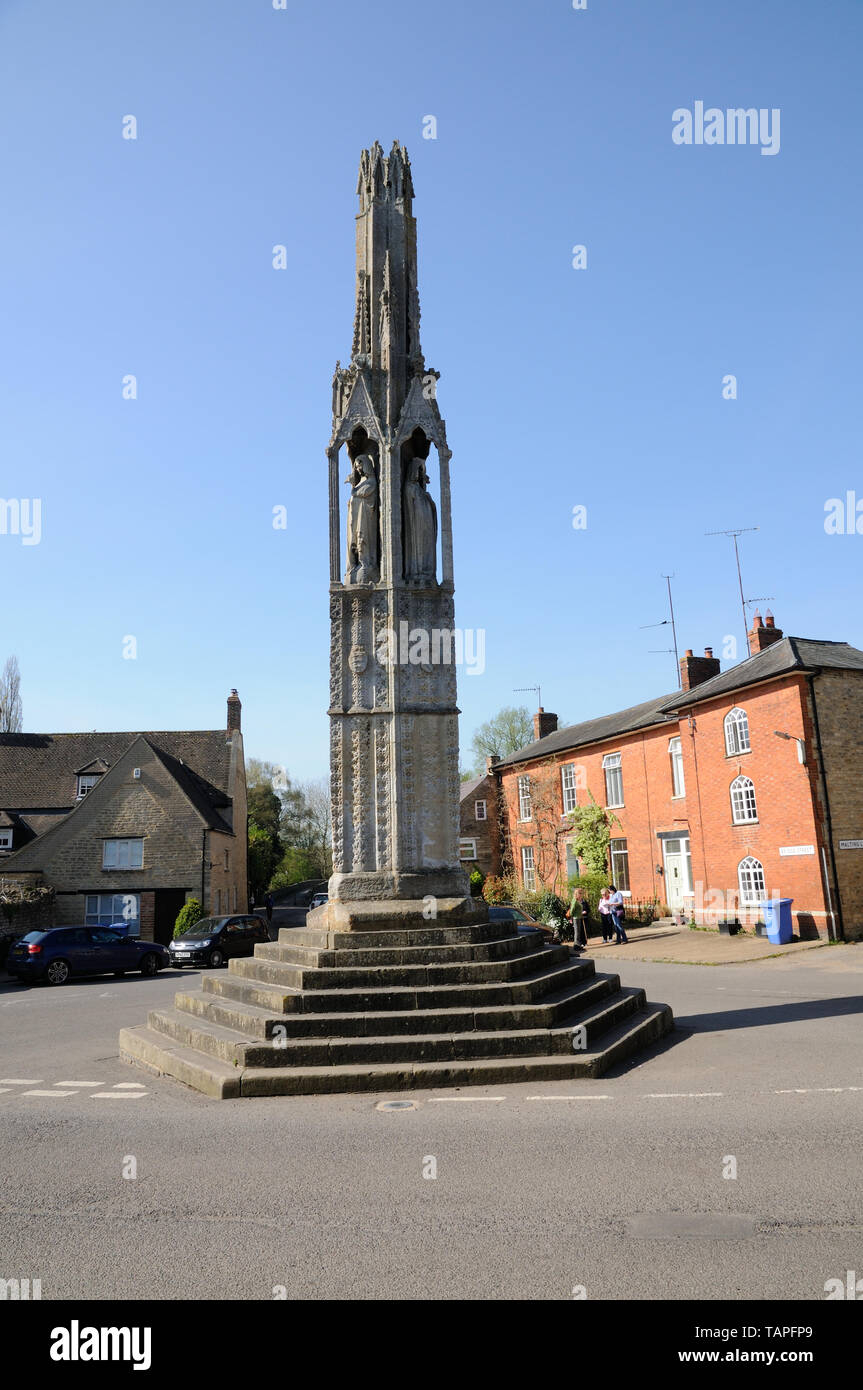 Eleanor Cross, Geddington. Northamptonshire, stands at the centre of ...
