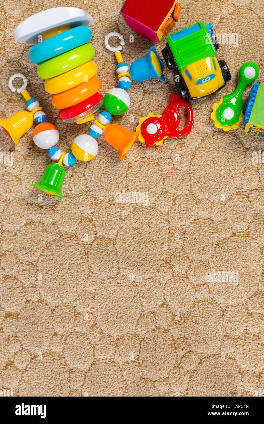 children toys, top view Stock Photo - Alamy