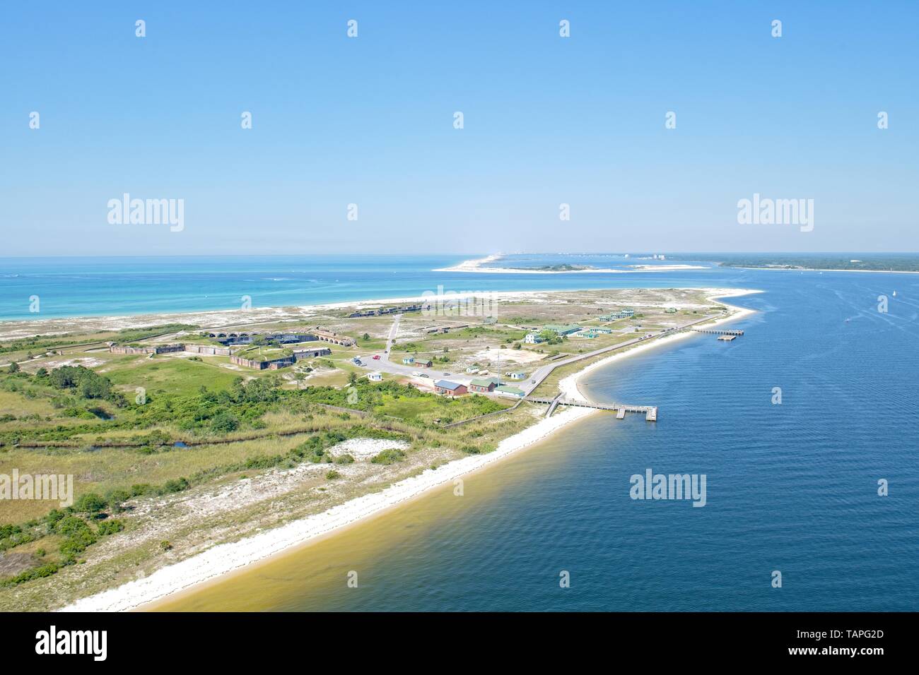 An Aerial View of Ft Pickens along Pensacola Beach, Florida USA Stock ...