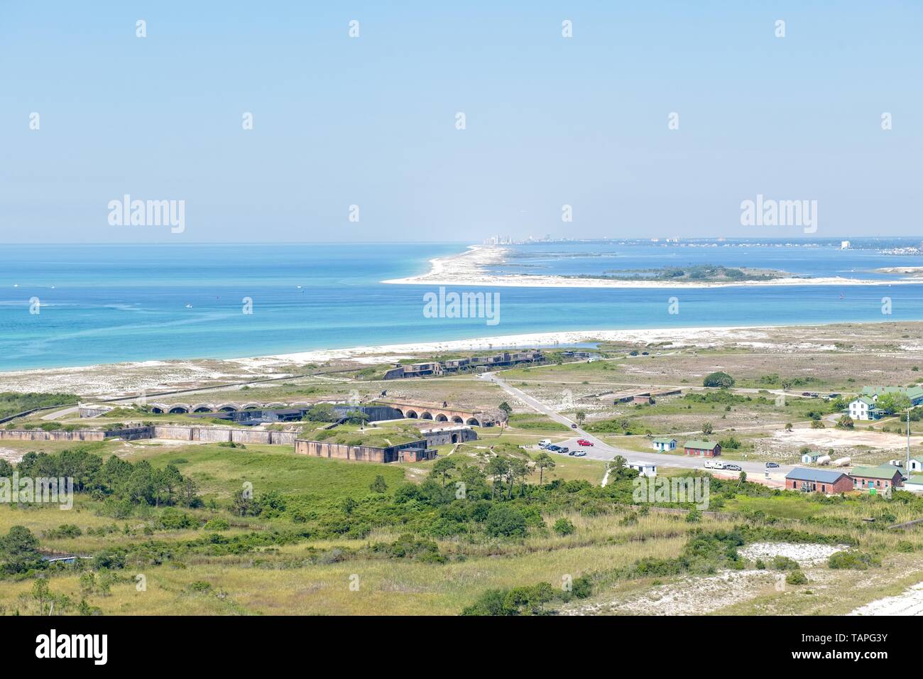 An Aerial View of Ft Pickens along Pensacola Beach, Florida USA Stock ...