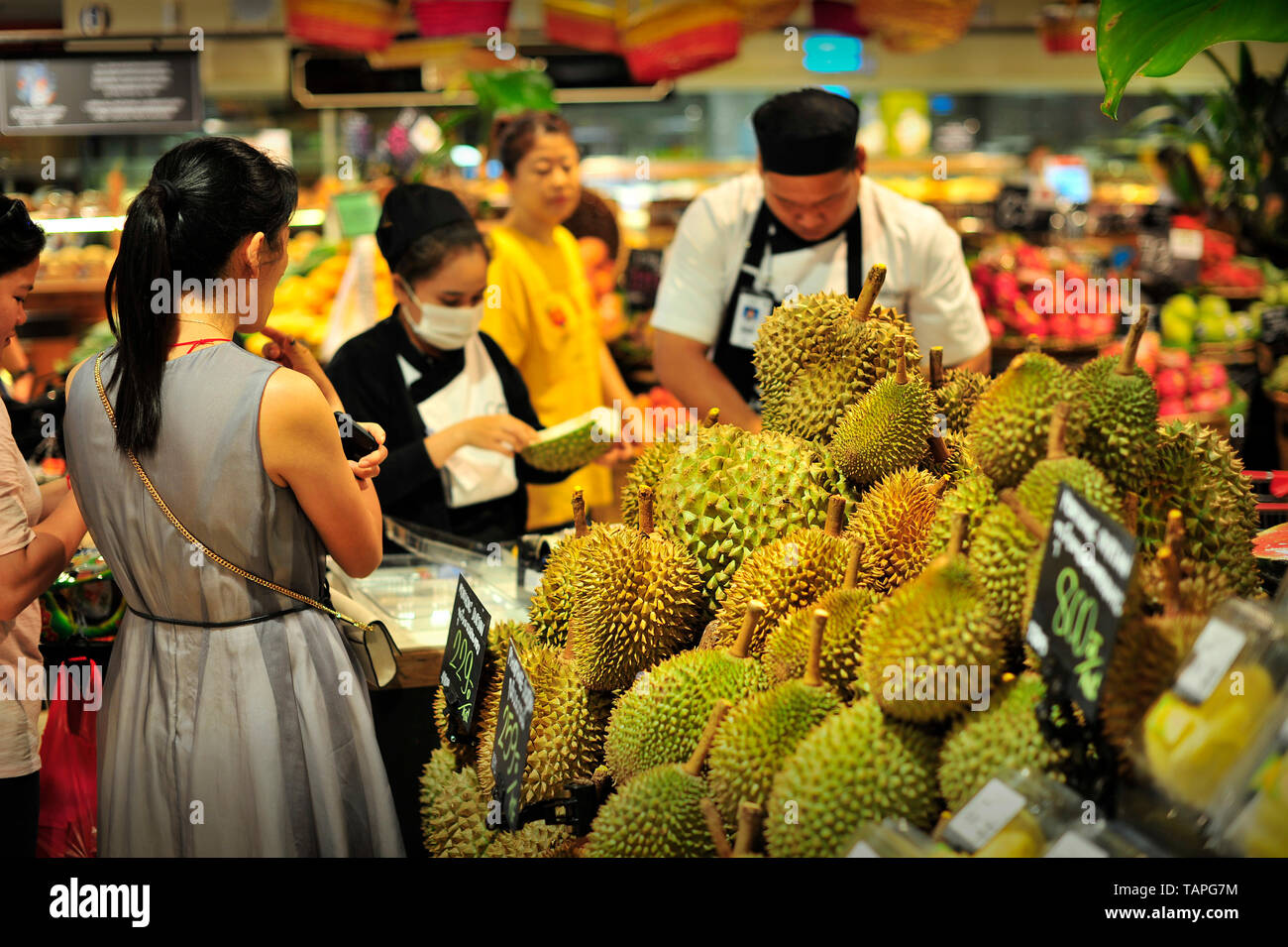 Durian Fruit Food Hall Central Festival Mall Chiang Mai Thailand Stock ...