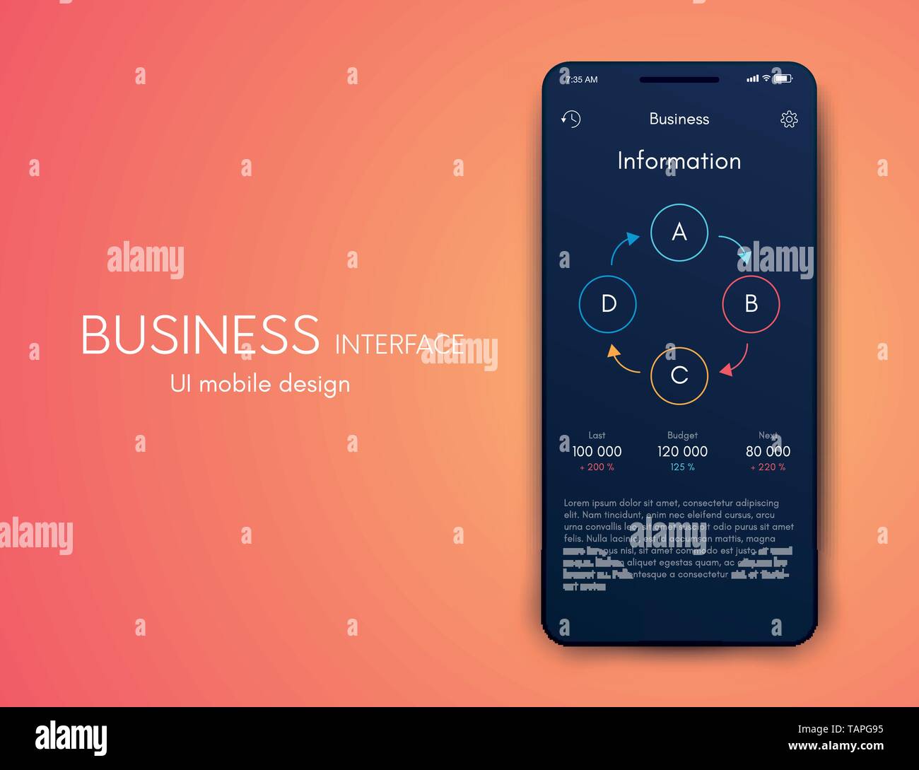 Vector graphics mobile infographics with four options. Template for ...