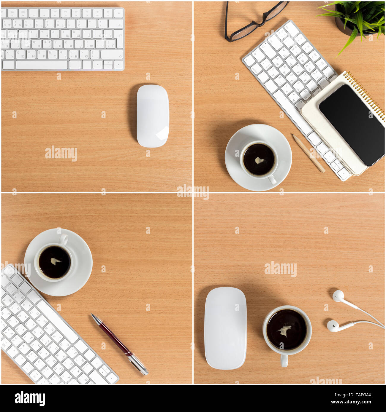 top view desk with copy space Stock Photo - Alamy