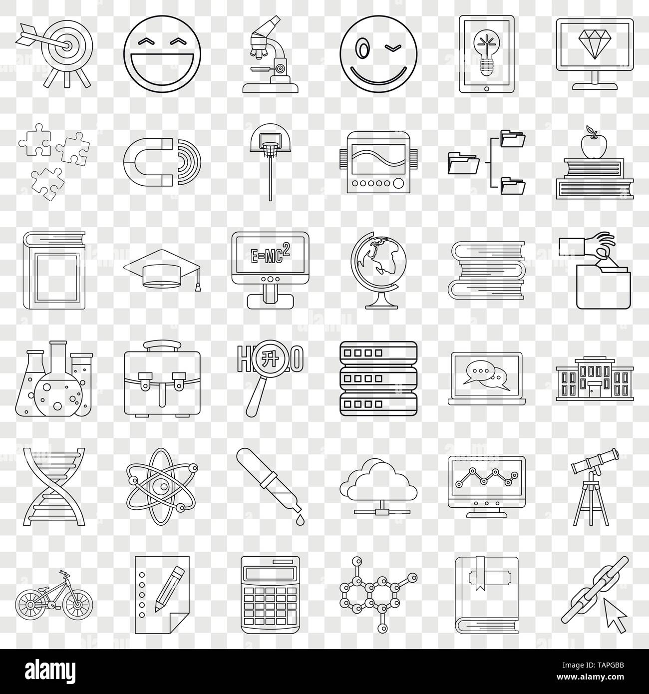 University icons set, outline style Stock Vector Image & Art - Alamy