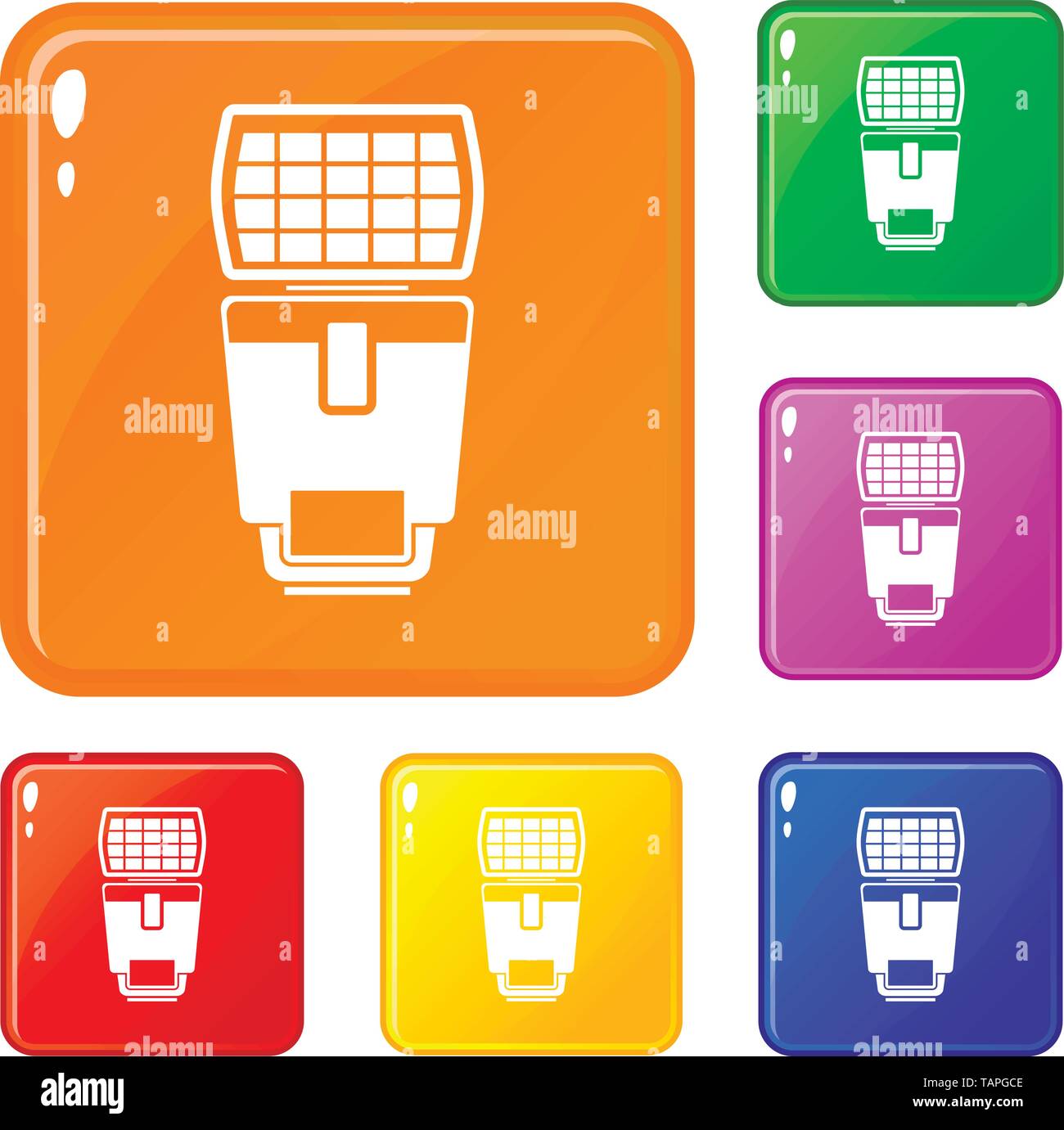 Lighting flash for camera icons set vector color Stock Vector Image ...