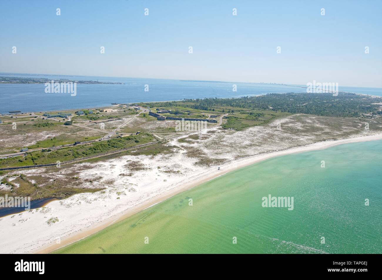 An Aerial View of Ft. Pickens along Pensacola. Beach, FL USA Stock ...