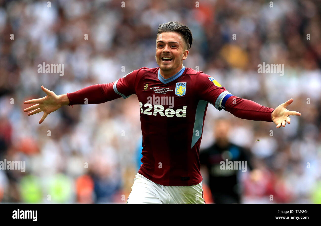 Aston Villa's Jack Grealish celebrates after winning the Sky Bet ...