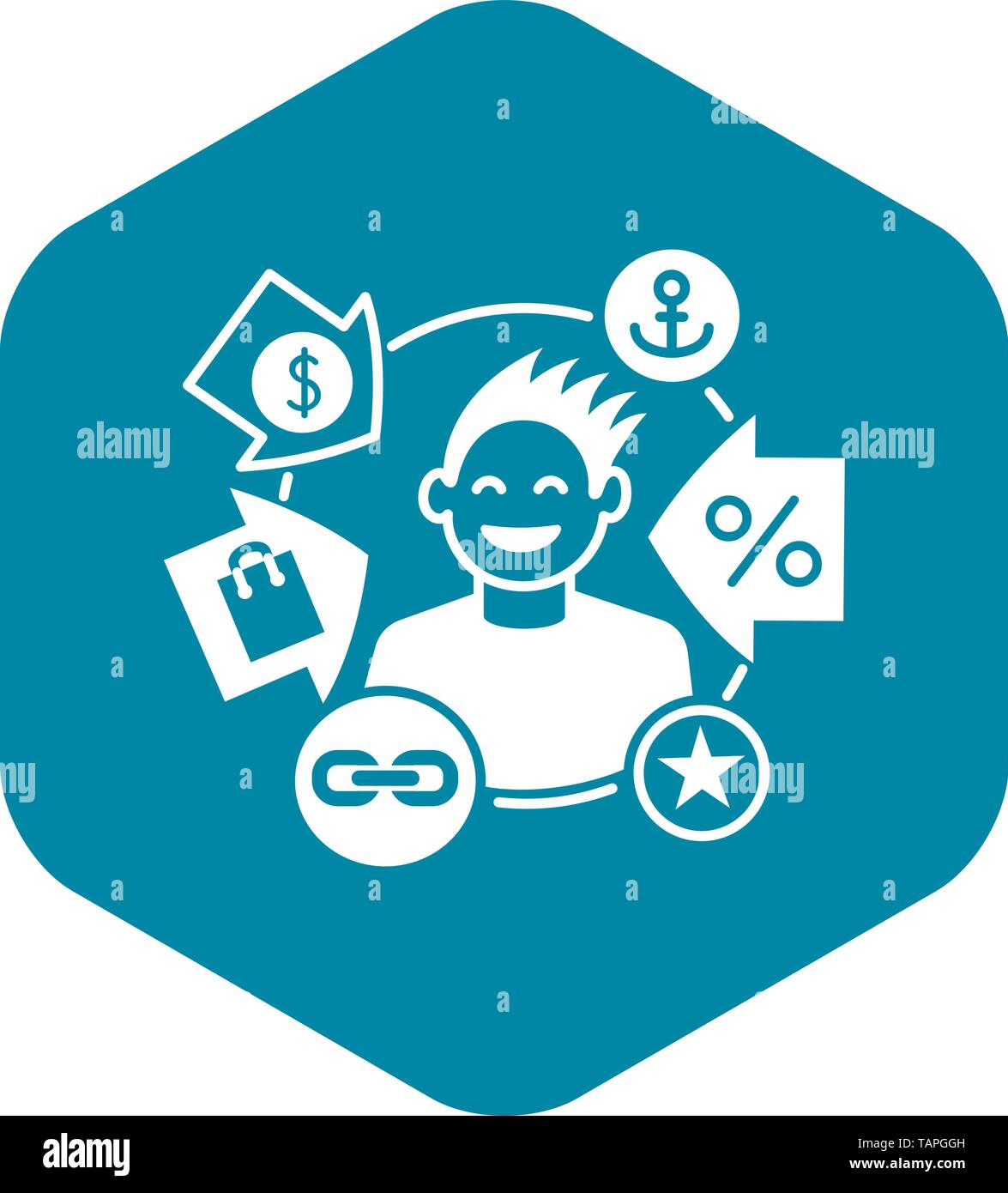 Happy client icon, simple style Stock Vector Image & Art - Alamy