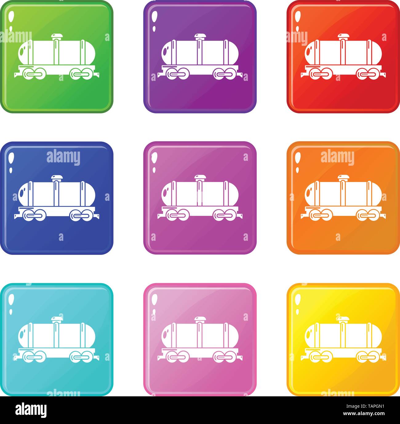 Tank car icons set 9 color collection Stock Vector Image & Art - Alamy