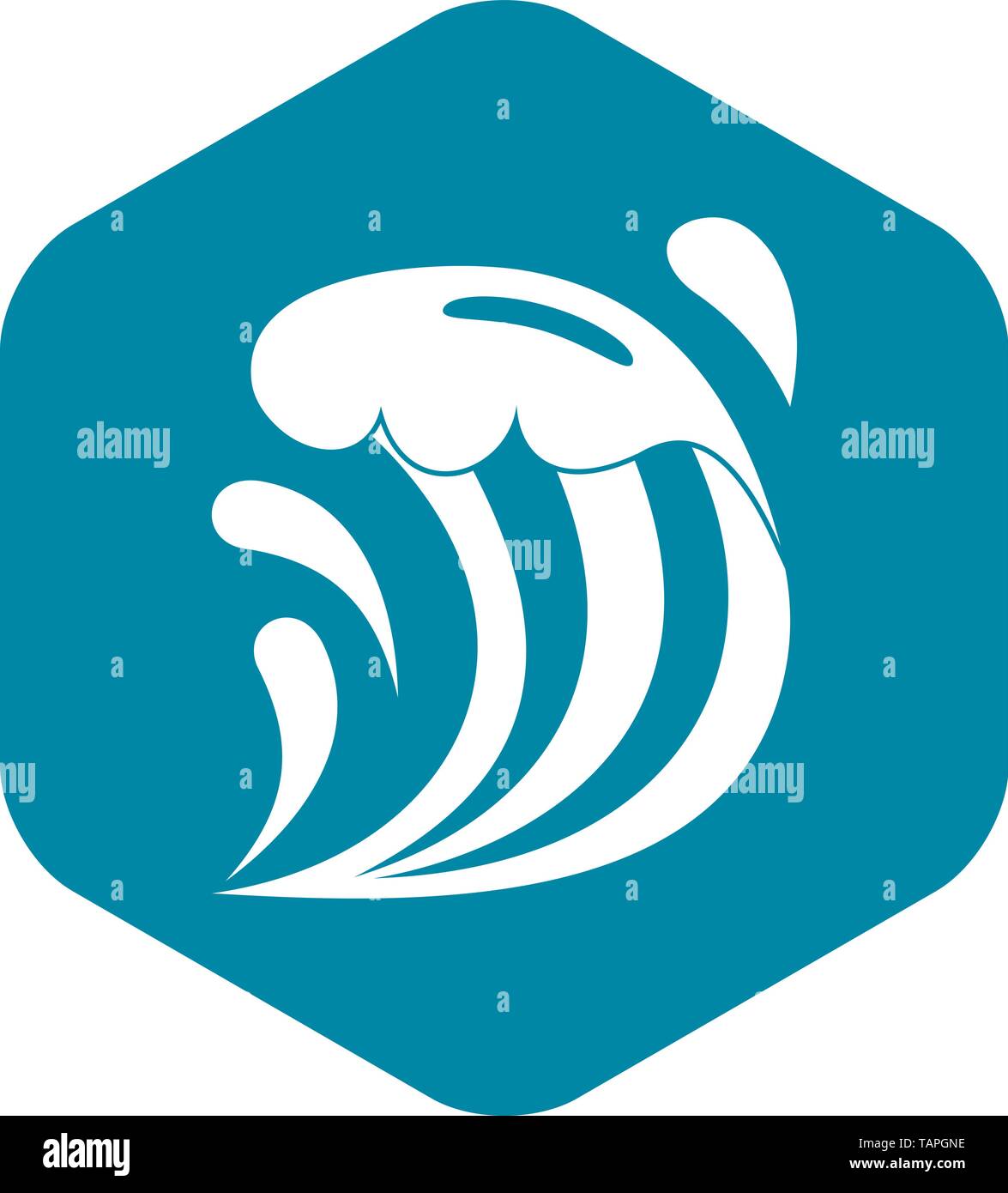 Wave icon, simple style Stock Vector Image & Art - Alamy