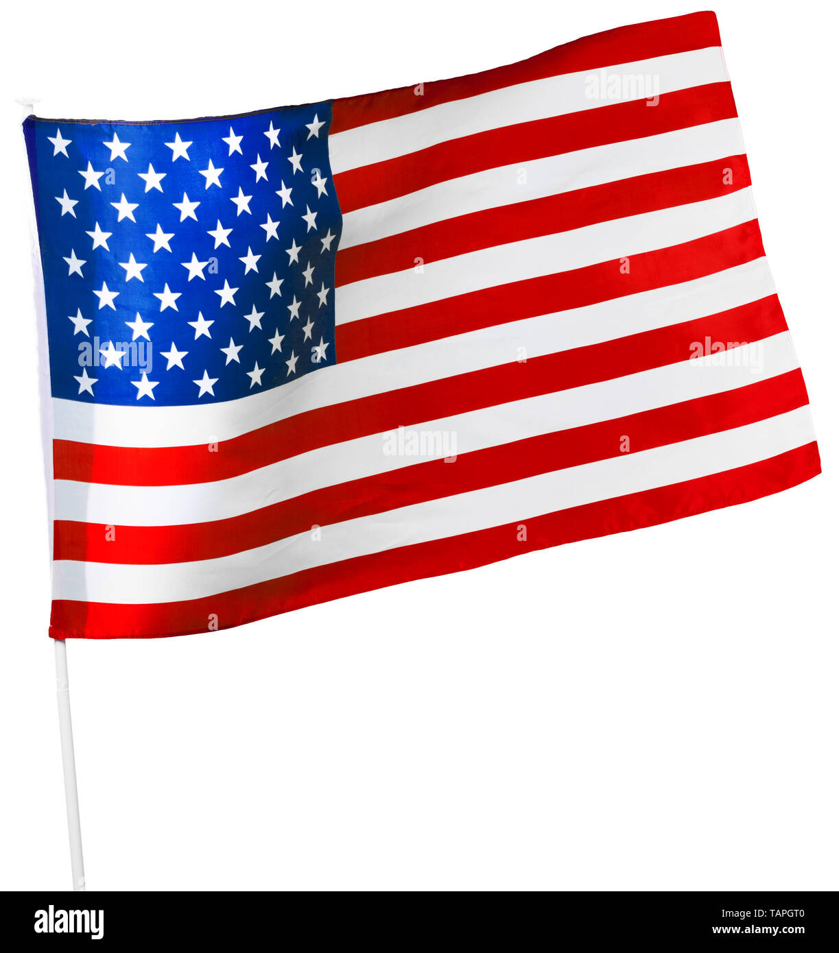 American flag isolated on white Stock Photo - Alamy