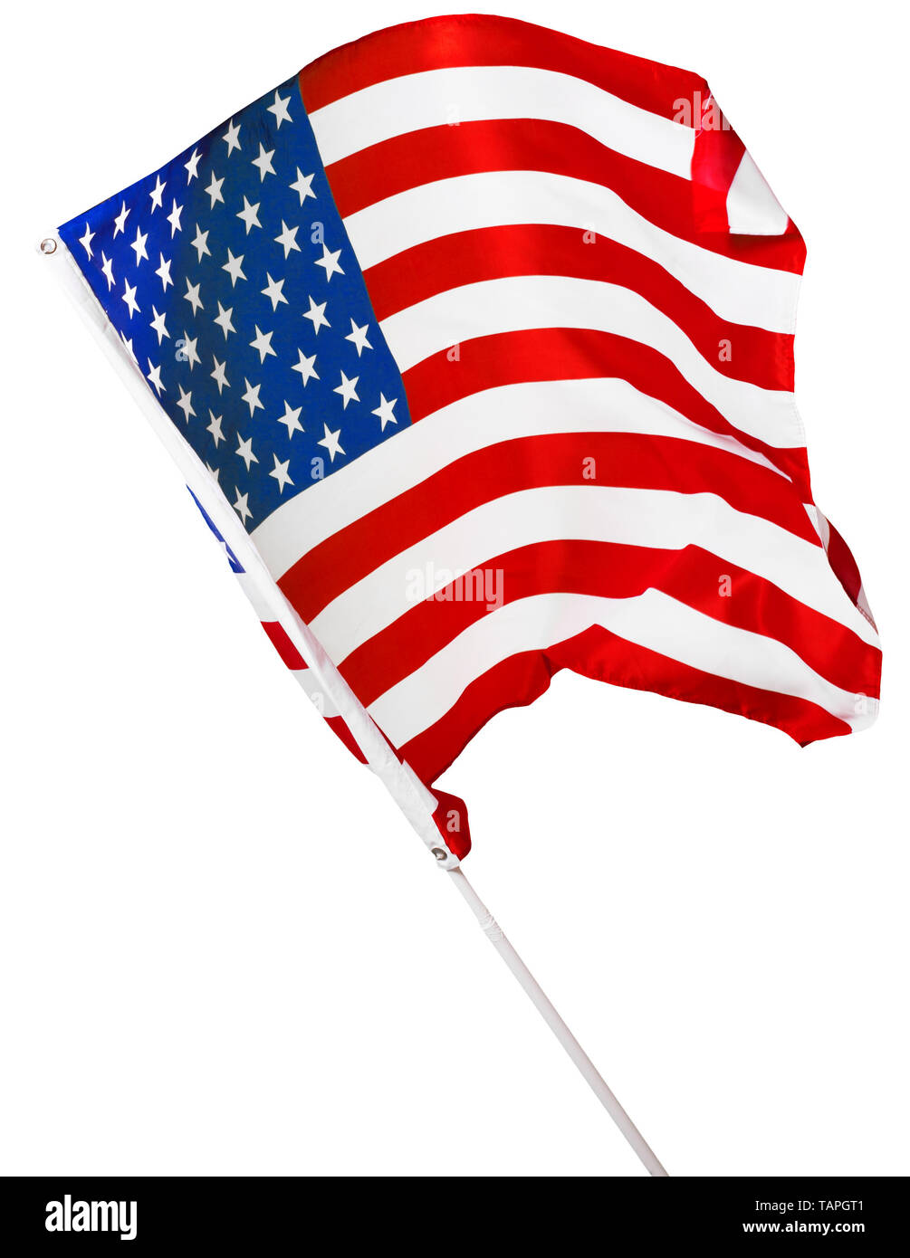 American flag isolated on white Stock Photo - Alamy