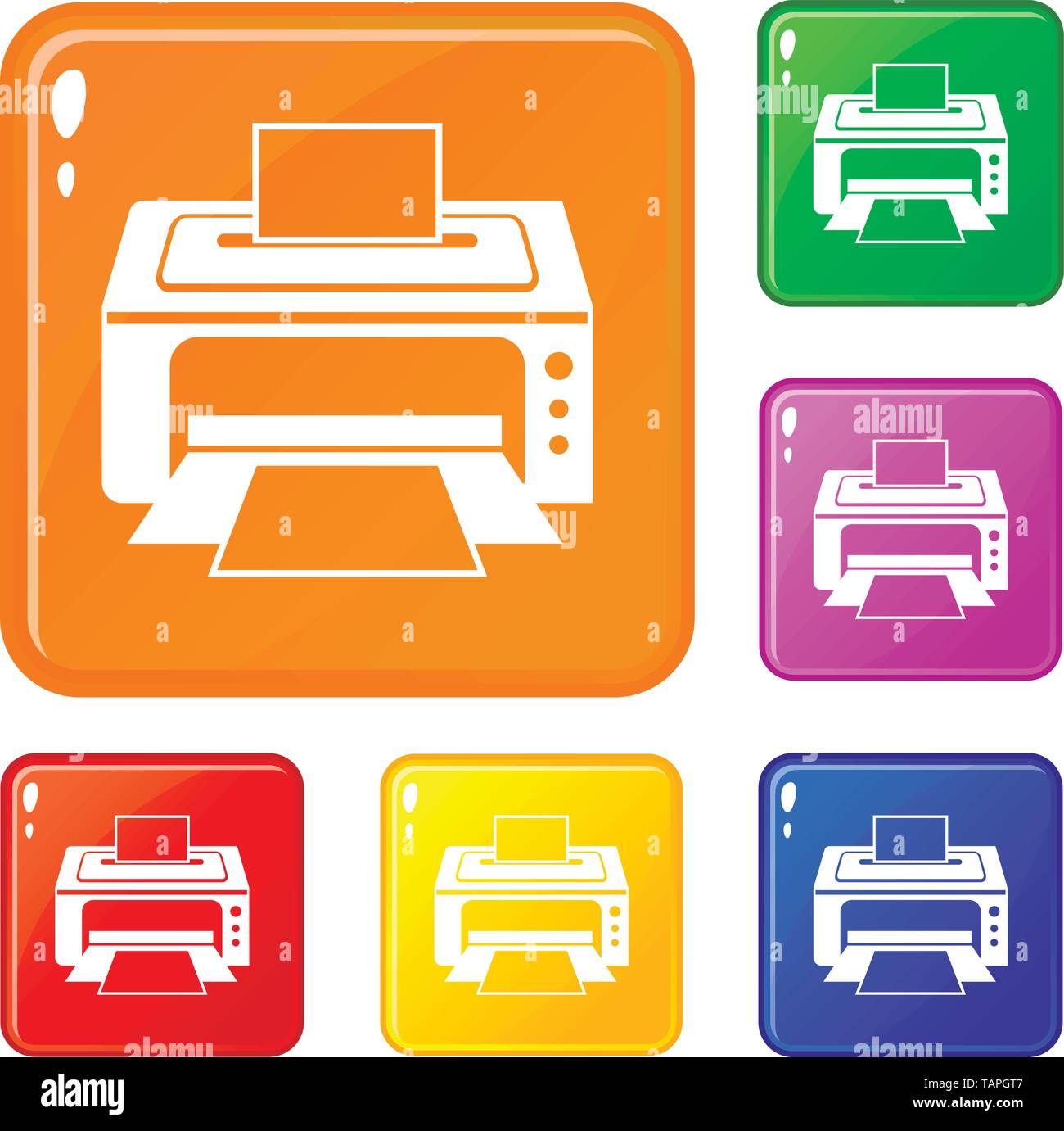 Printer icons set vector color Stock Vector Image & Art - Alamy