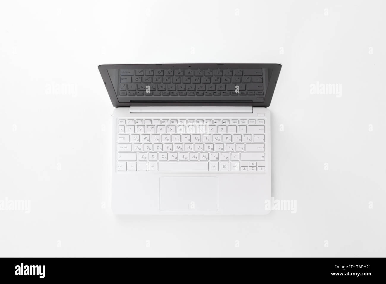 Office table with keyboard Stock Photo - Alamy