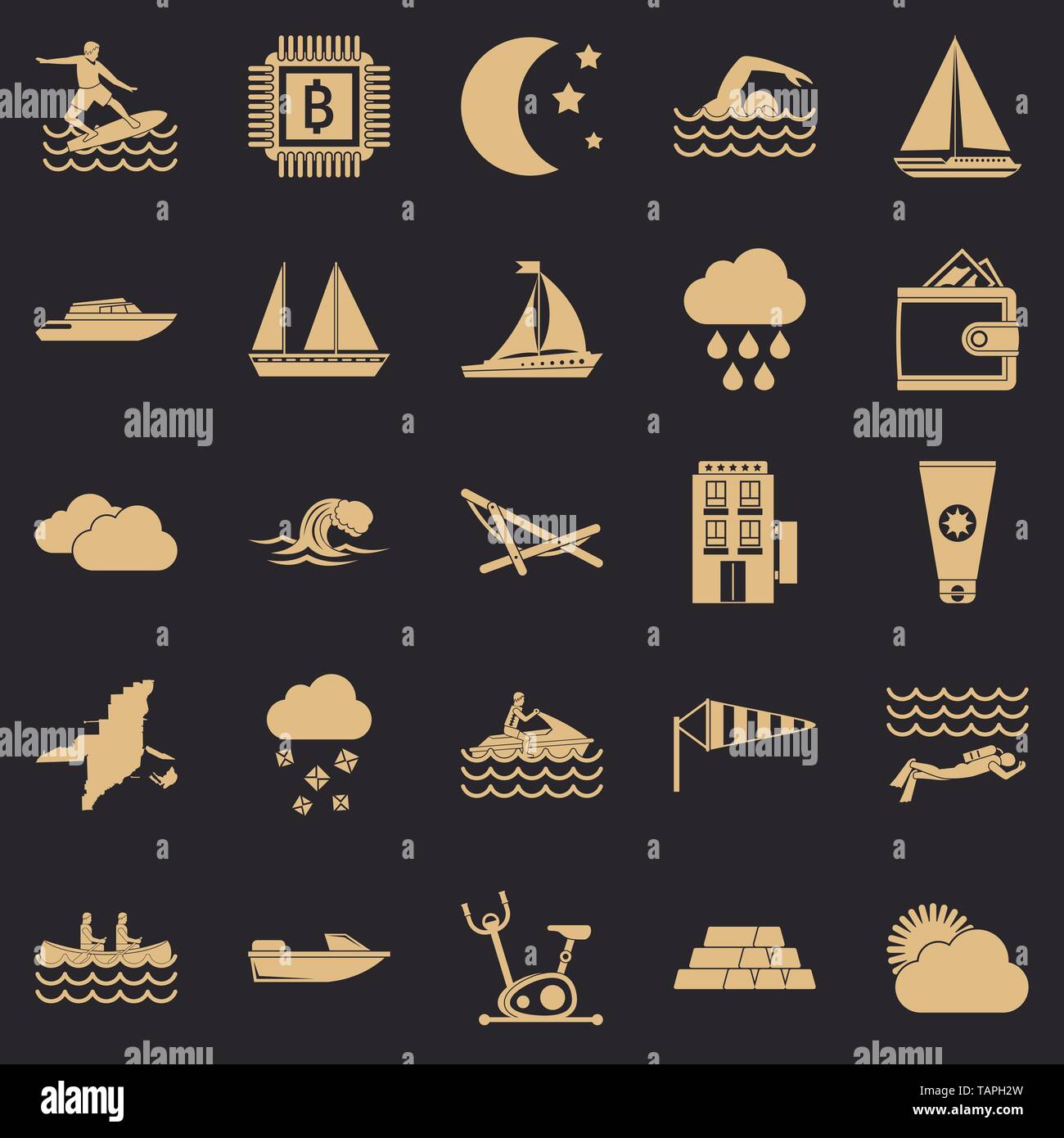 Water exercise icons set, simple style Stock Vector Image & Art - Alamy