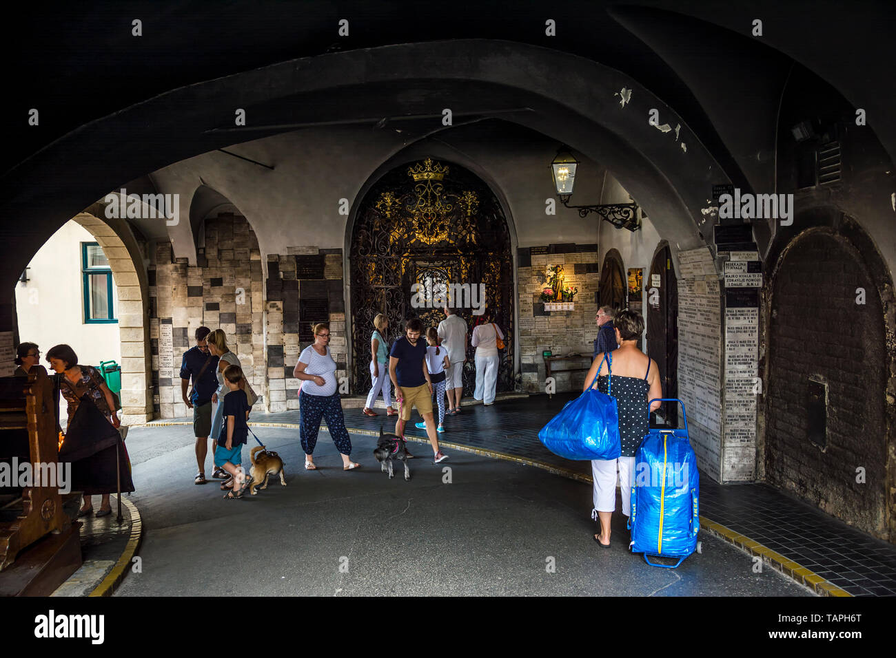 The famous Stone Gate (Kamenita Vrata), medieval structure, the last of ...