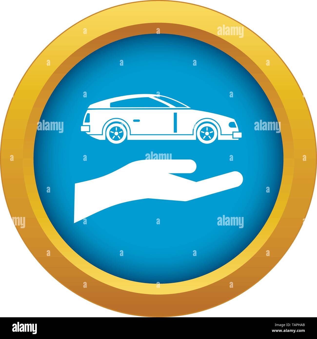 Hand and car icon blue vector isolated Stock Vector Image & Art - Alamy