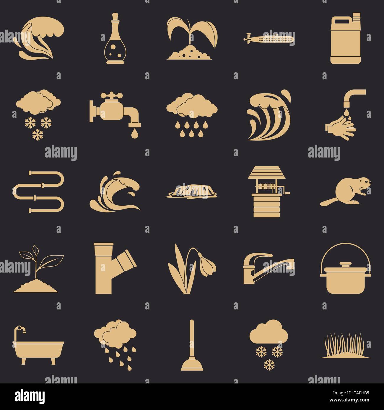 Water service icons set, simple style Stock Vector Image & Art - Alamy