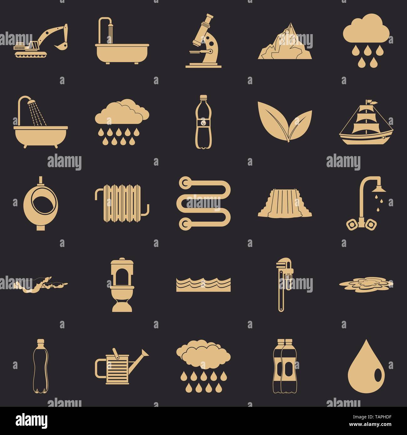 Water system icons set, simple style Stock Vector Image & Art - Alamy