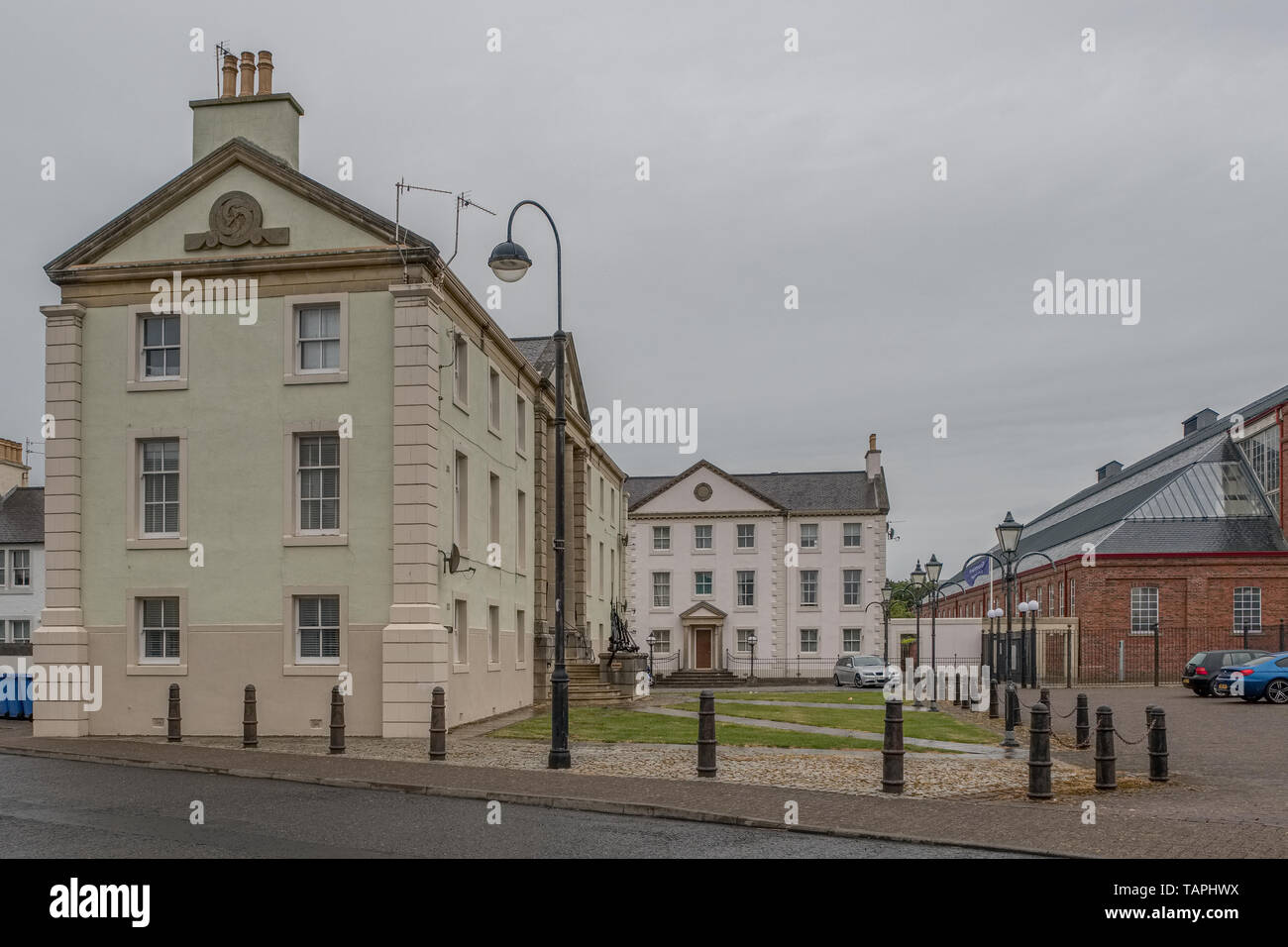 Irvine, Scotland, UK - May 25, 2019: Georgian styled building facades ...