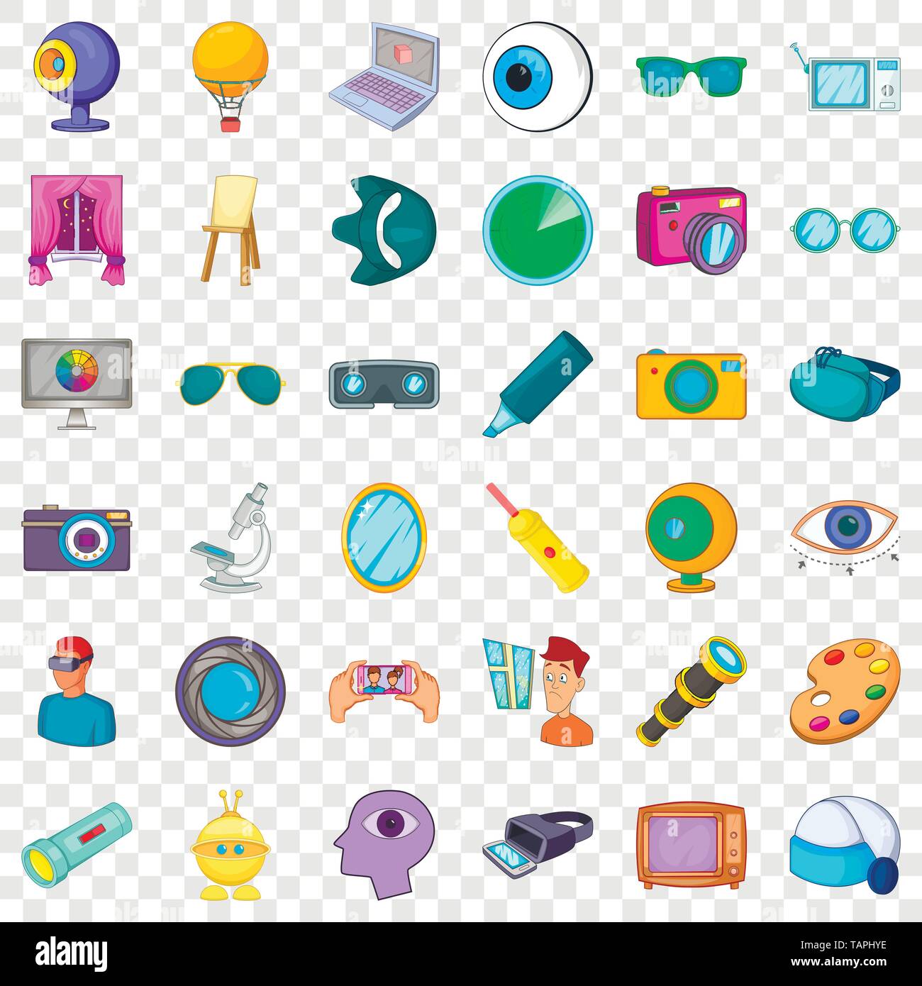 Eye icons set, cartoon style Stock Vector Image & Art - Alamy