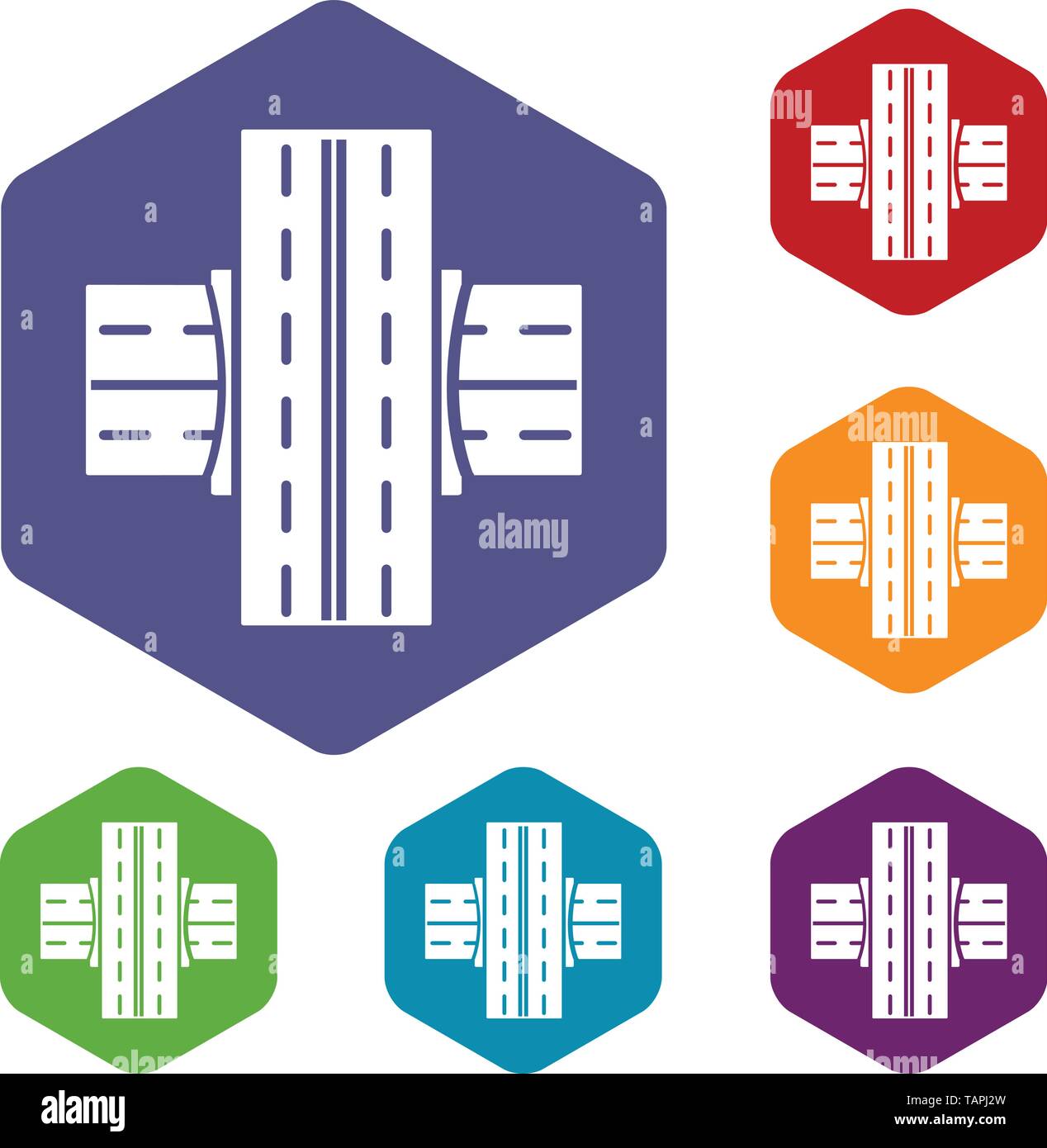 Bridge over road icons vector hexahedron Stock Vector Image & Art - Alamy