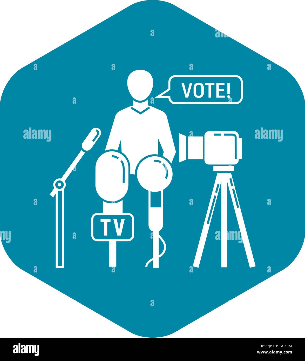 Political candidate interview icon, simple style Stock Vector Image ...