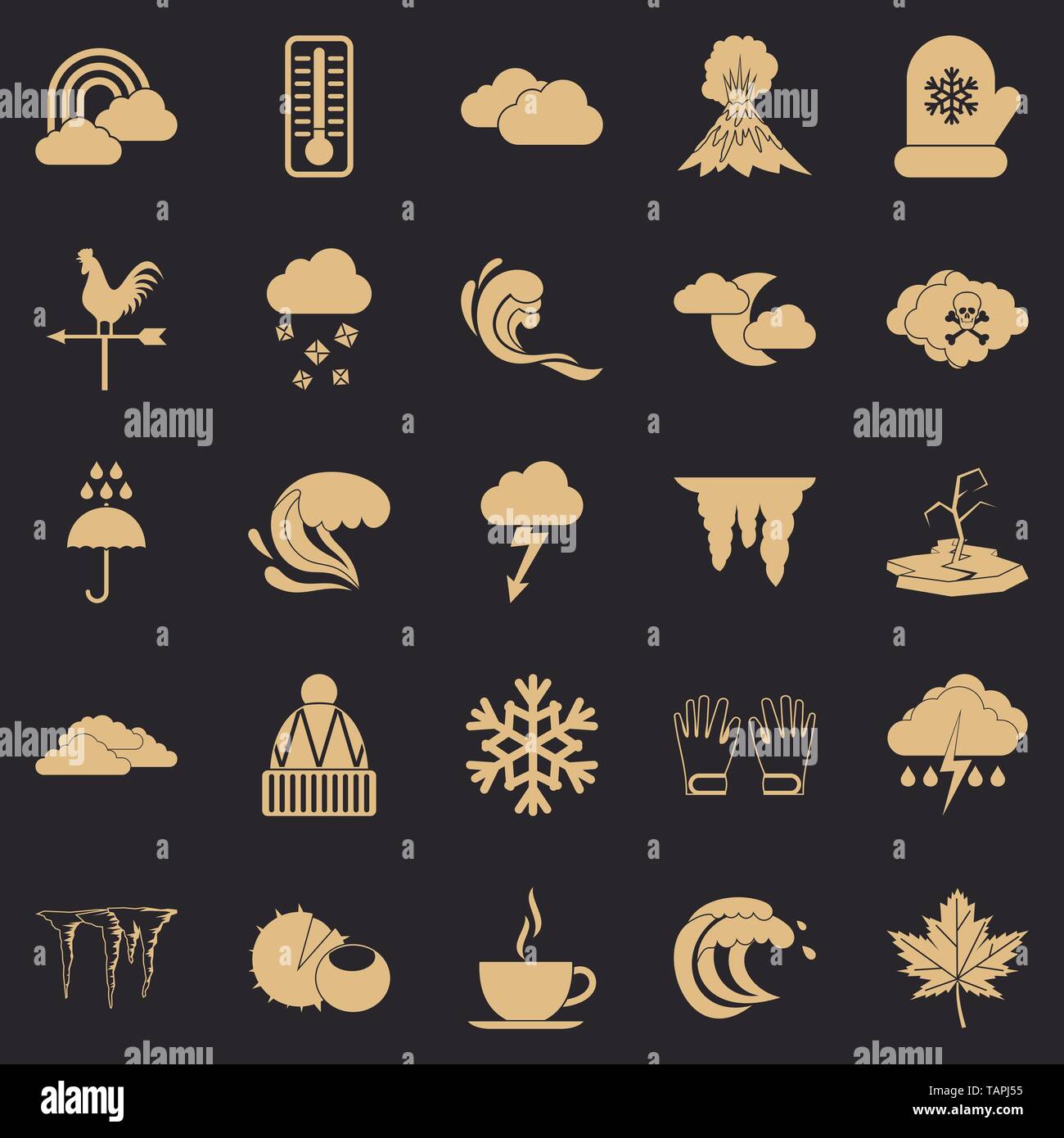 Sky icons set, simple style Stock Vector Image & Art - Alamy