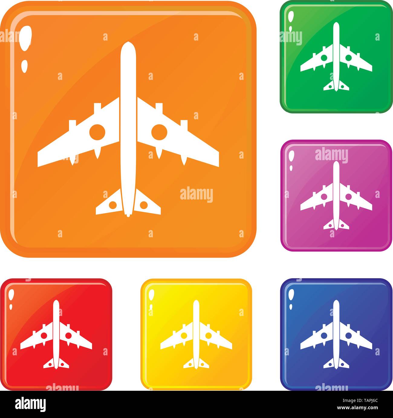 Military fighter plane icons set vector color Stock Vector Image & Art ...