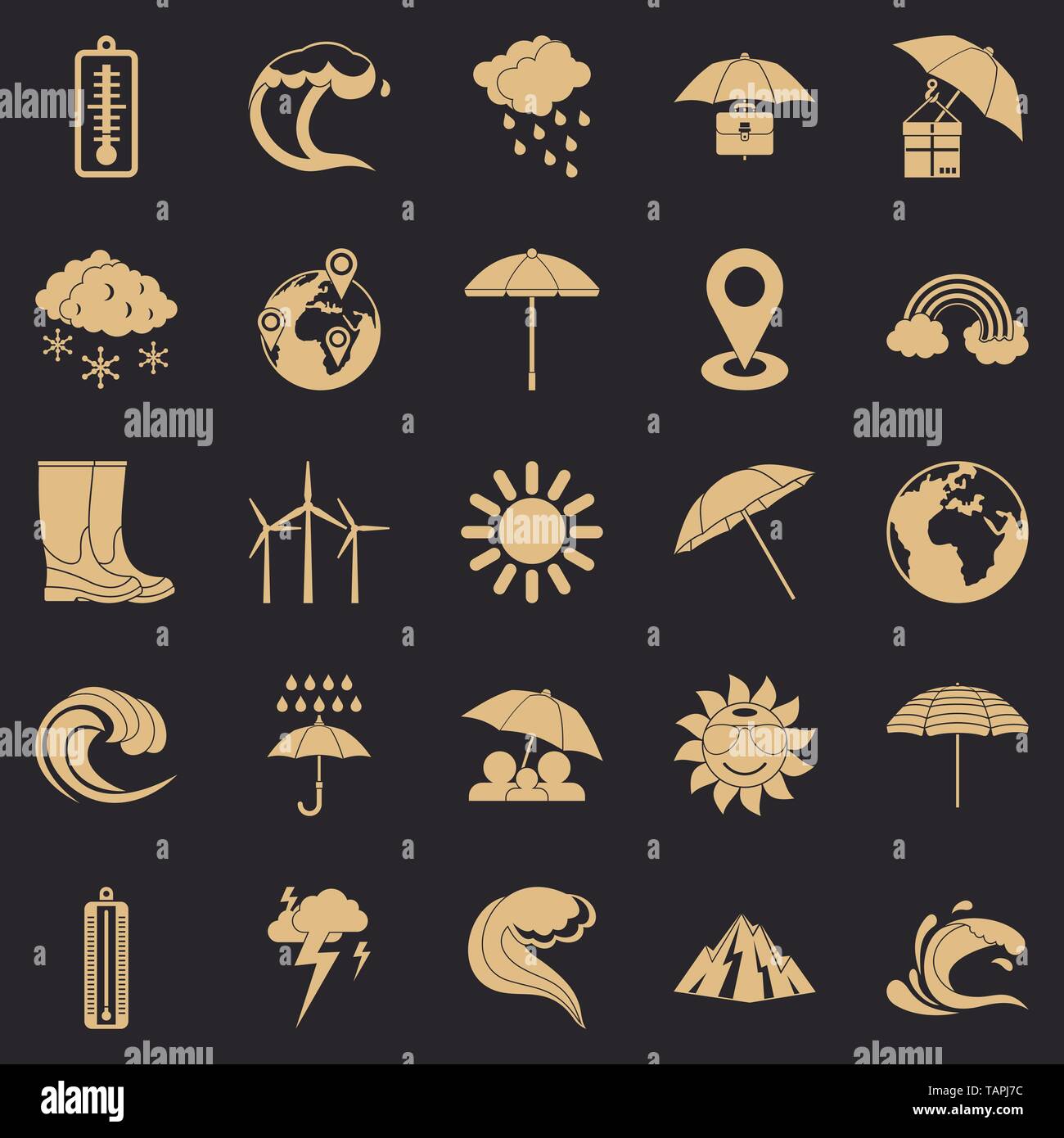 Climate icons set, simple style Stock Vector Image & Art - Alamy