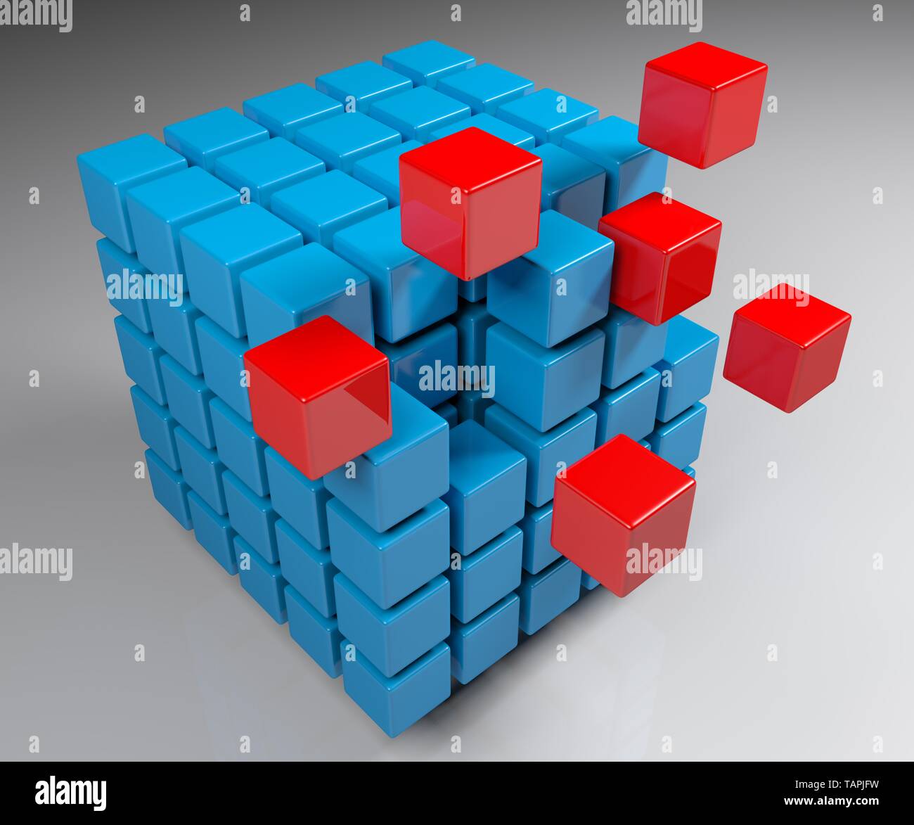 Aggregation concept cube - 3D rendering illustration Stock Photo - Alamy
