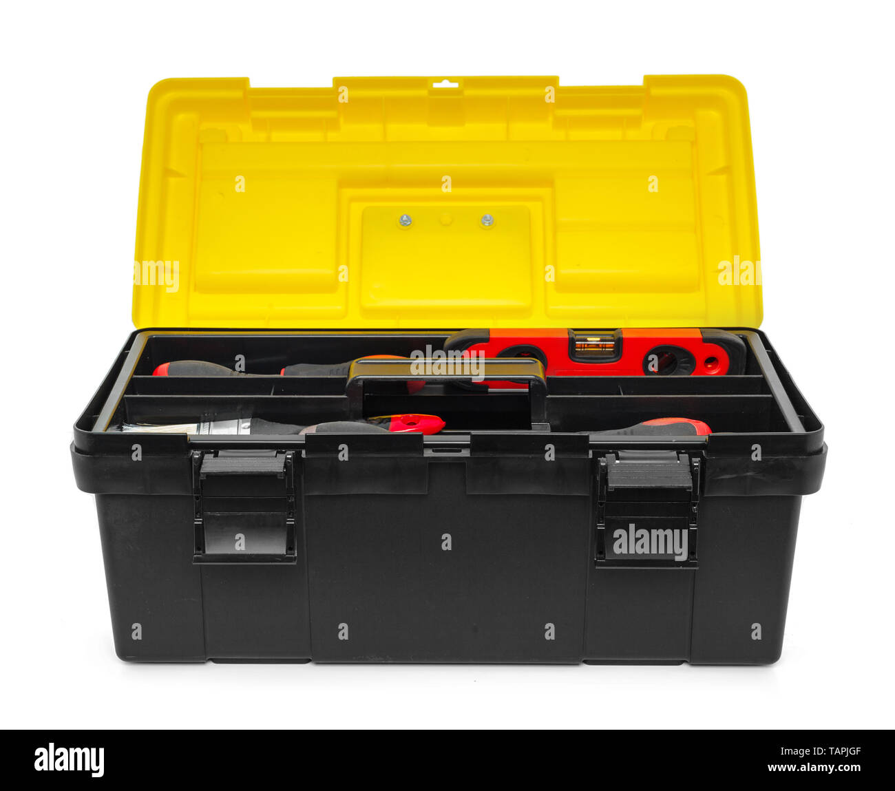 Toolkit box isolated on the white background Stock Photo - Alamy