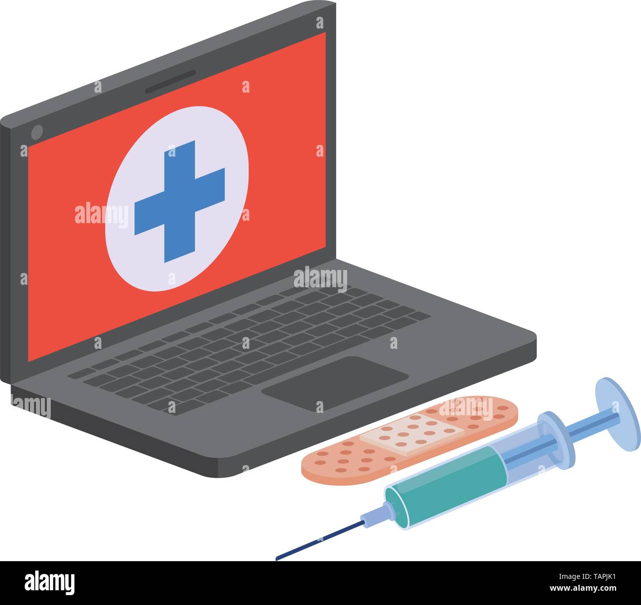 laptop with medicine drugs in white background Stock Vector Image & Art ...