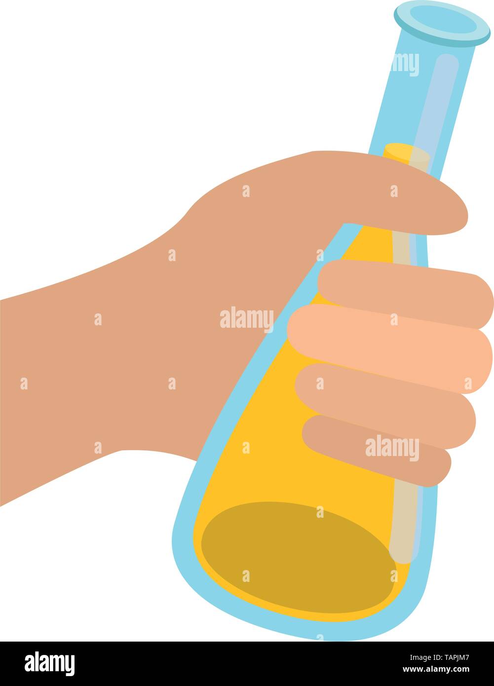 hand with laboratory instruments in white background Stock Vector Image ...