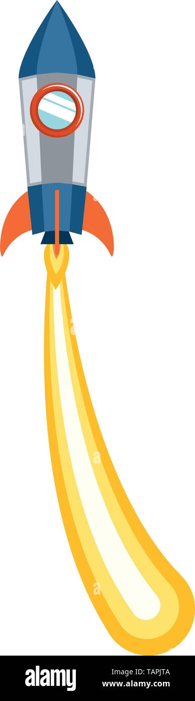 rocket taking off in white background Stock Vector Image & Art - Alamy