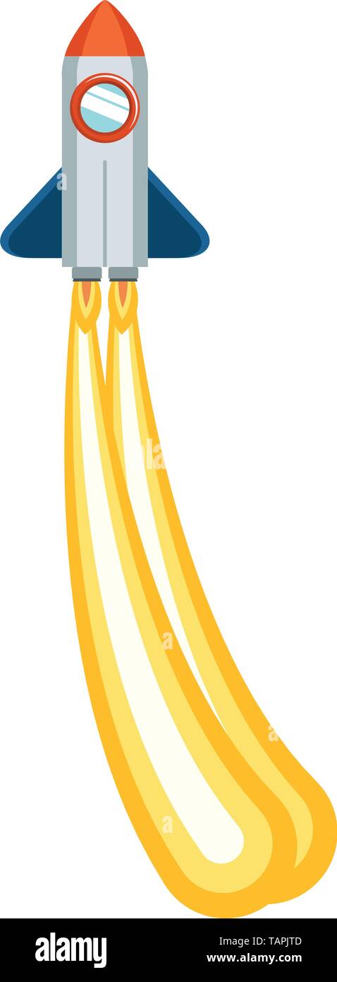 rocket taking off in white background Stock Vector Image & Art - Alamy