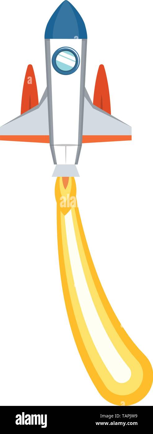 rocket taking off in white background Stock Vector Image & Art - Alamy