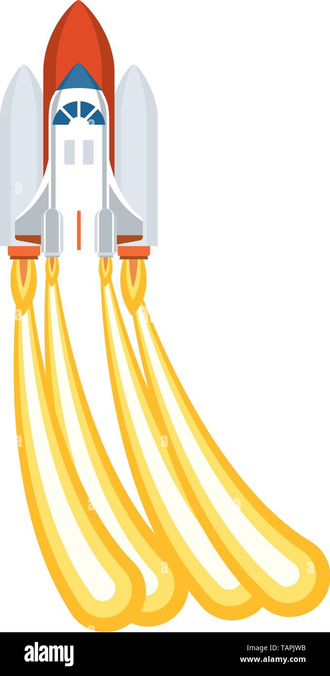 rocket taking off in white background Stock Vector Image & Art - Alamy
