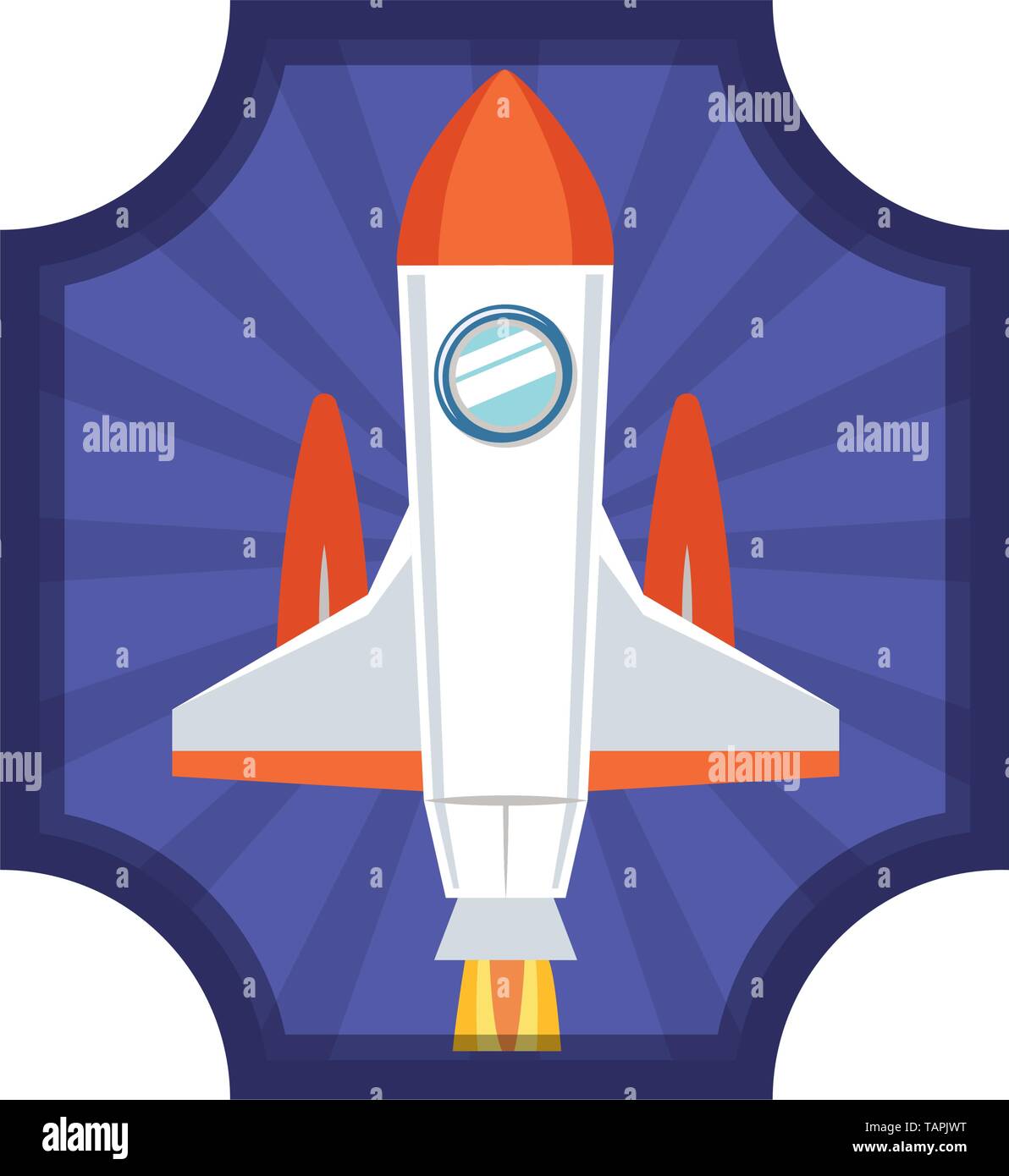 frame with rocket taking off icon Stock Vector Image & Art - Alamy