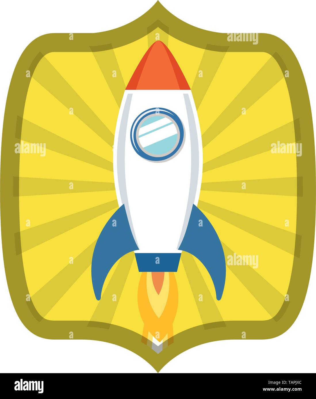 frame with rocket taking off icon Stock Vector Image & Art - Alamy