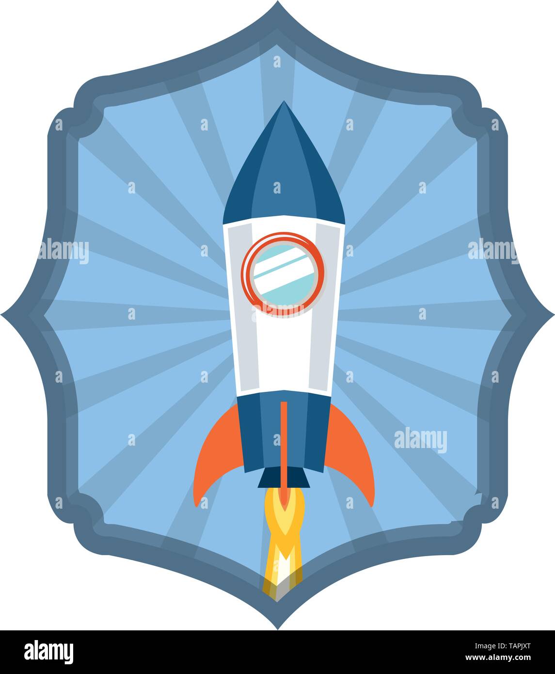 frame with rocket taking off icon Stock Vector Image & Art - Alamy