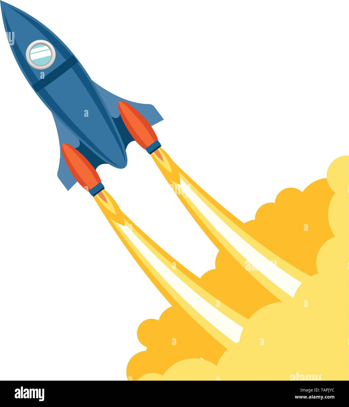 rocket taking off in white background Stock Vector Image & Art - Alamy